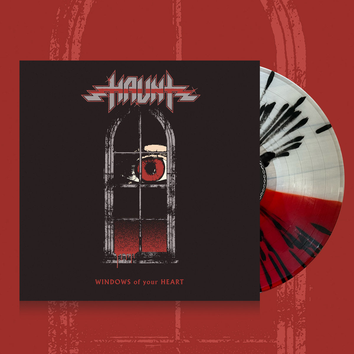 HAUNT - Windows of Your Heart (2022) LP 1/2 Red 1/2 Clear Black Splatt ...
